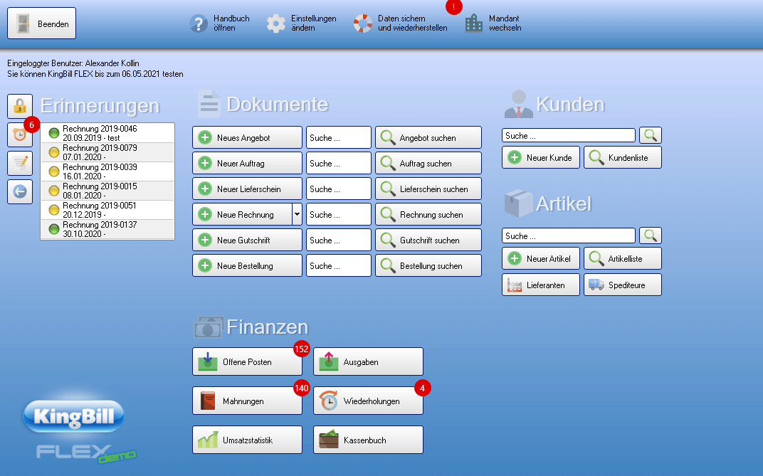 🥇 Das einfache Rechnungsprogramm KingBill in Österreich